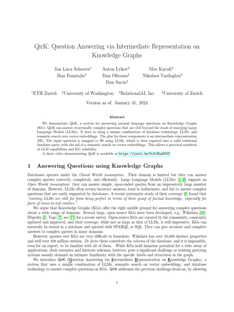 QirK Question Answering Via Intermediate Representation On Knowledge ...