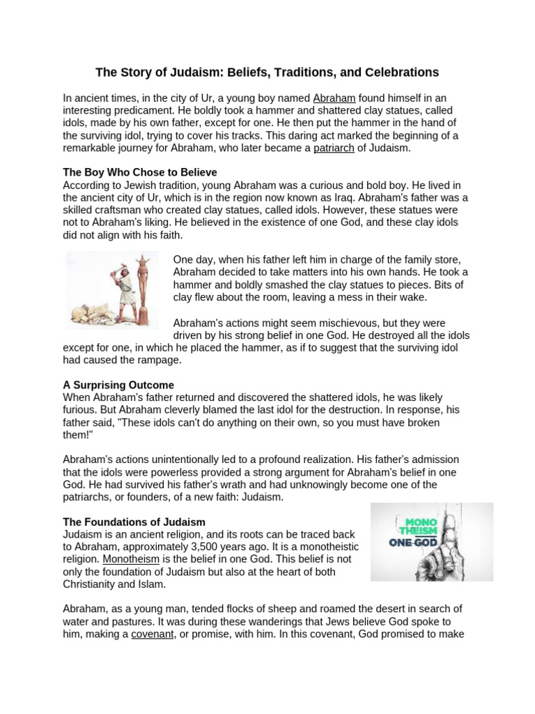 The Story of Judaism Reading | PDF | Jewish Holidays | Jewish Life Cycle