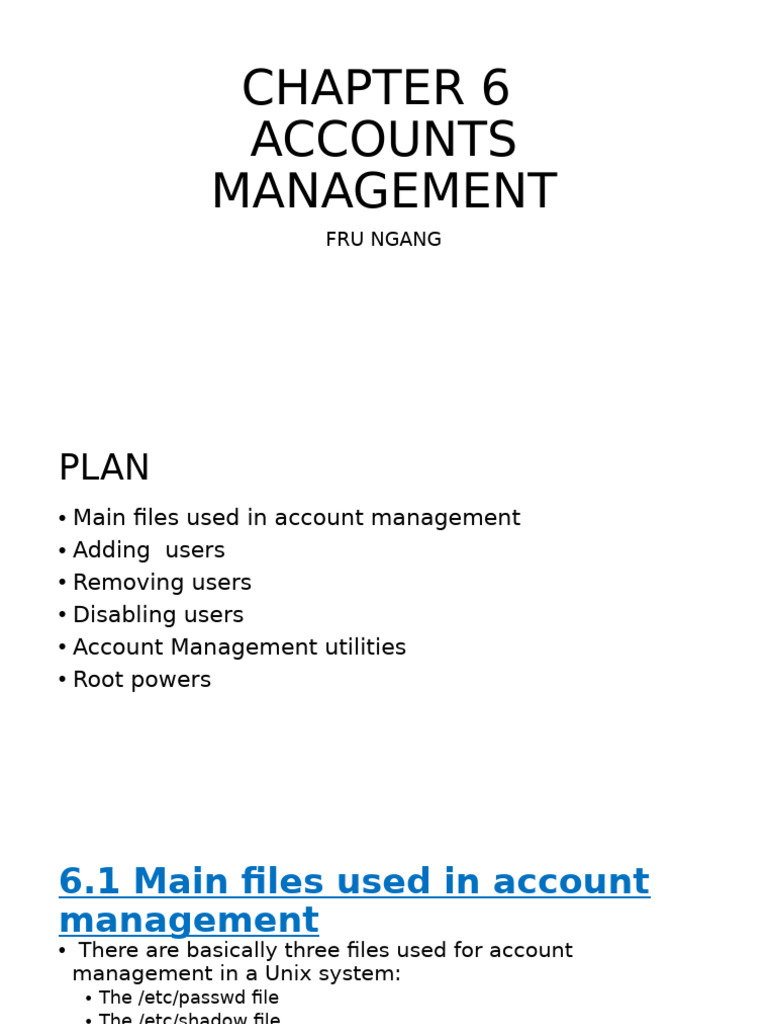 CHAPTER 6 Account Management | PDF | Superuser | Sudo