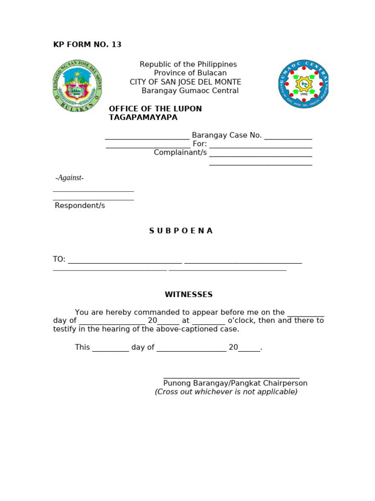 KP Form 13 | PDF