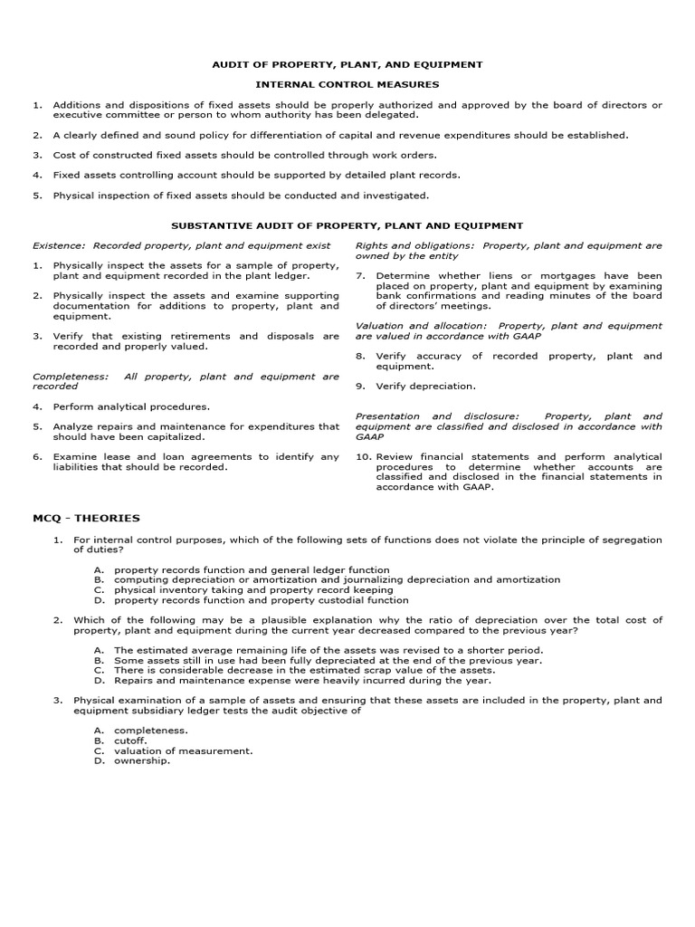 Ap 06 Ppe Final | PDF | Audit | Fixed Asset