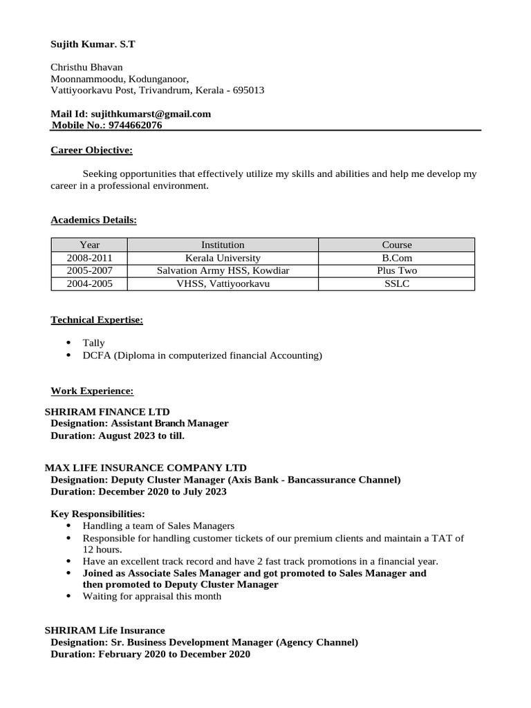 Sujith Kumar S. T | PDF
