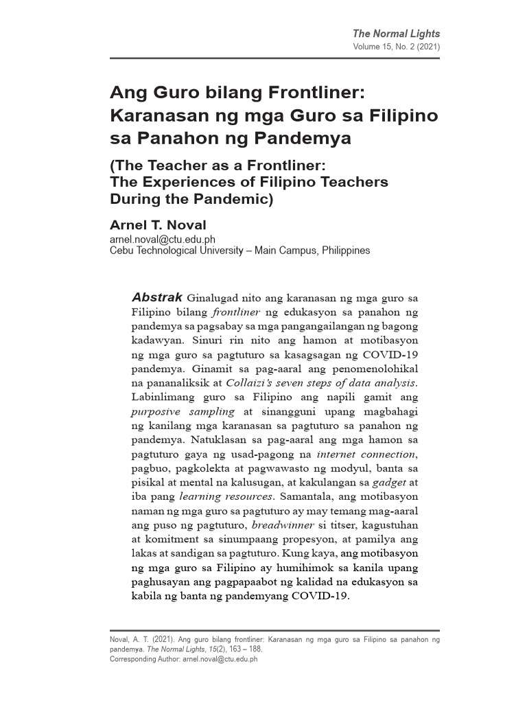 Ang+Guro+Bilang+Frontliner+Karanasan+Ng+Mga+Guro+Sa+Filipino+Sa+Panahon+Ng+Pandemya+(the+Teacher ...