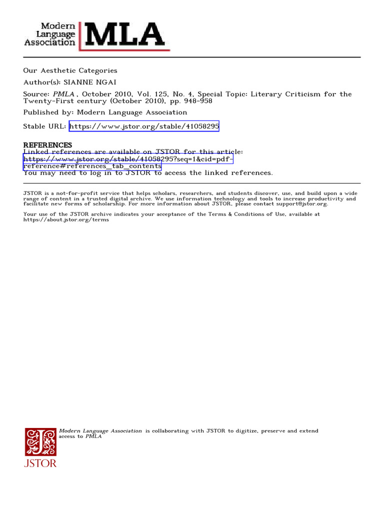 Exploring Aesthetic Categories in Literature | PDF | Aesthetics ...