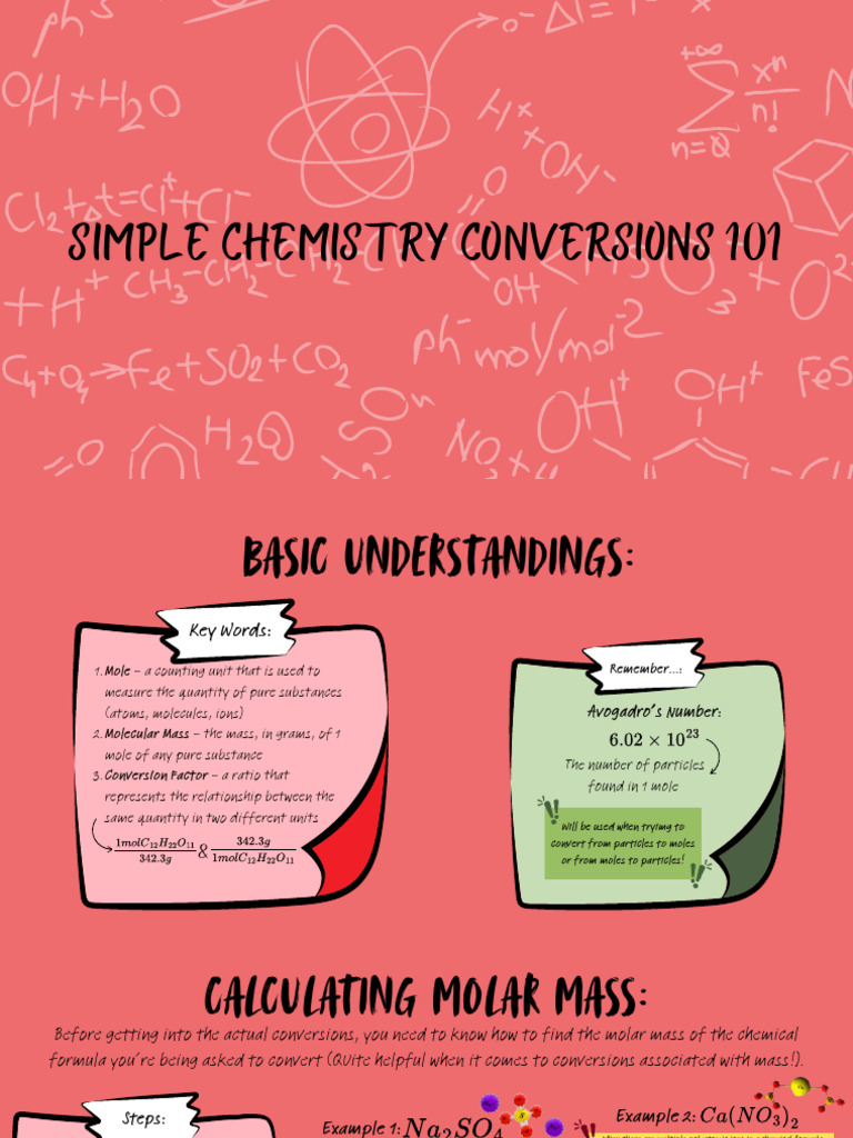 Simple Chemistry Conversions 101 | PDF | Mole (Unit) | Chemical Substances