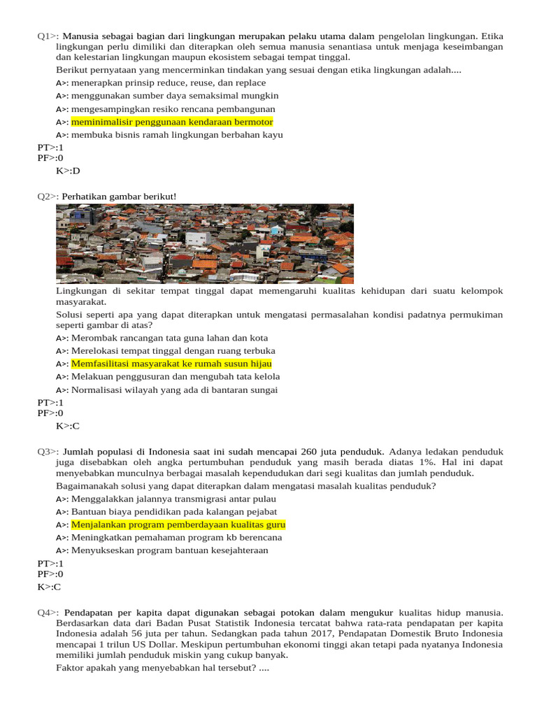 Format Soal Cbt (3) | PDF