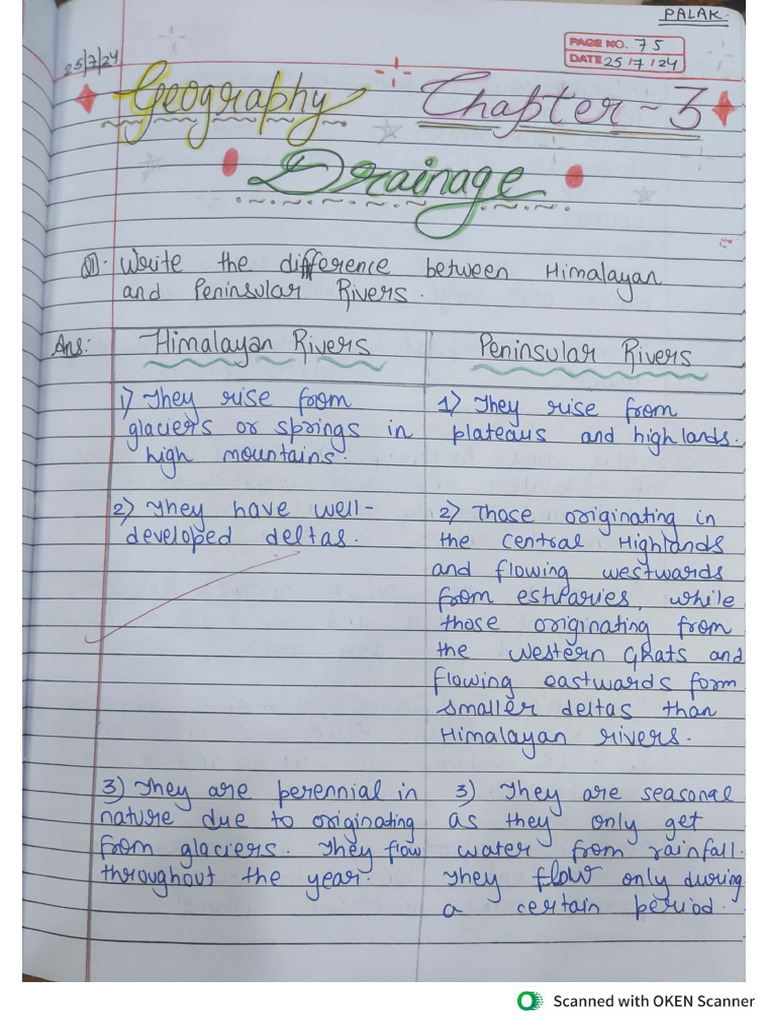 Geography Chapter - 3 Drainage | PDF