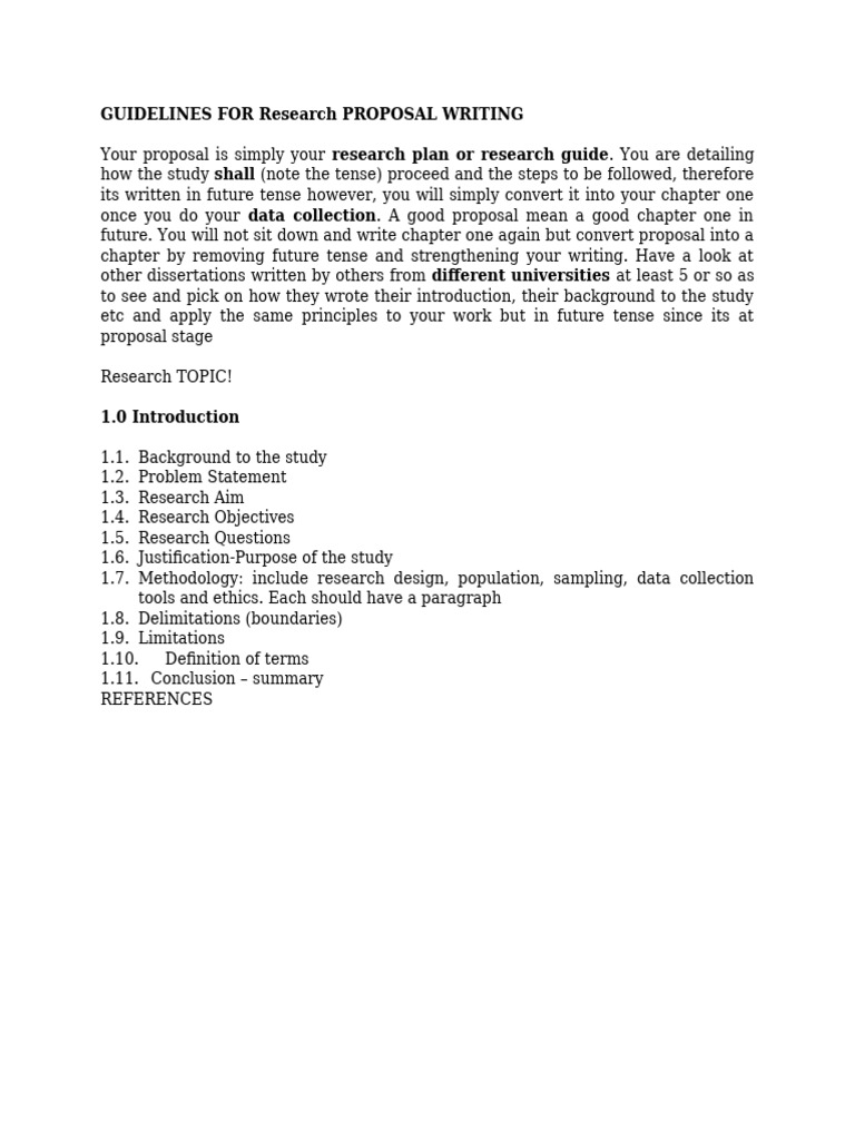 Guidelines For Dissertation Proposal Writing | PDF