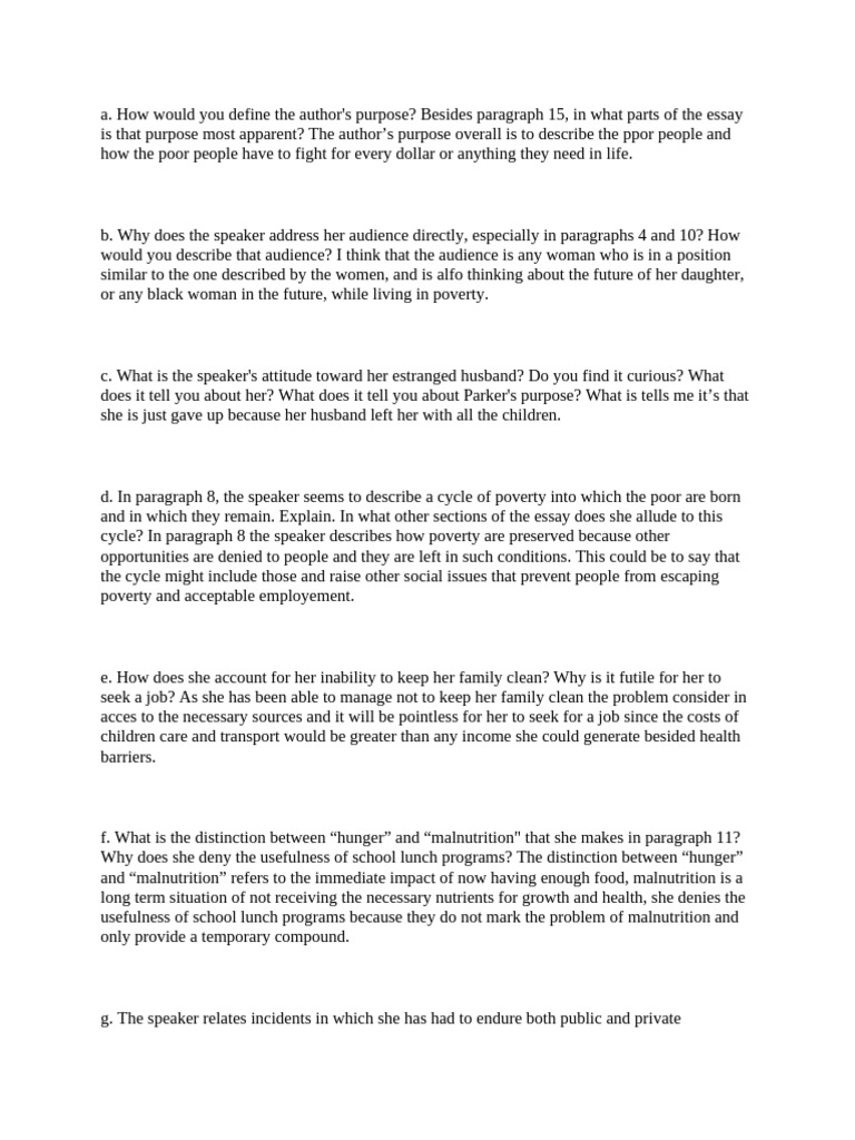 Copy of What Is Poverty Questions | PDF