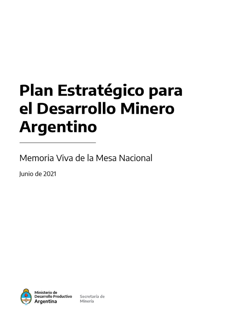 Plan Estrategico para El Desarrollo Minero Argentino | PDF | Desarrollo ...