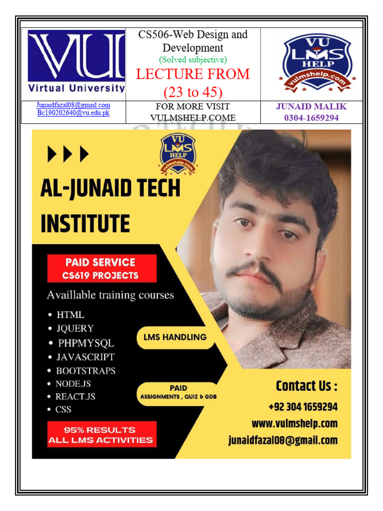 Cs506 Solved Subjective Final Term by Junaid | PDF | Java (Programming Language) | Computing