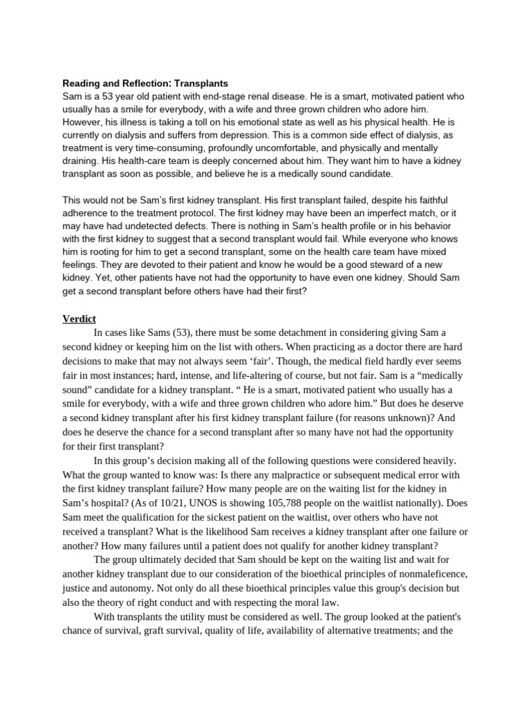 EC4-team1 | PDF | Organ Transplantation | Autonomy