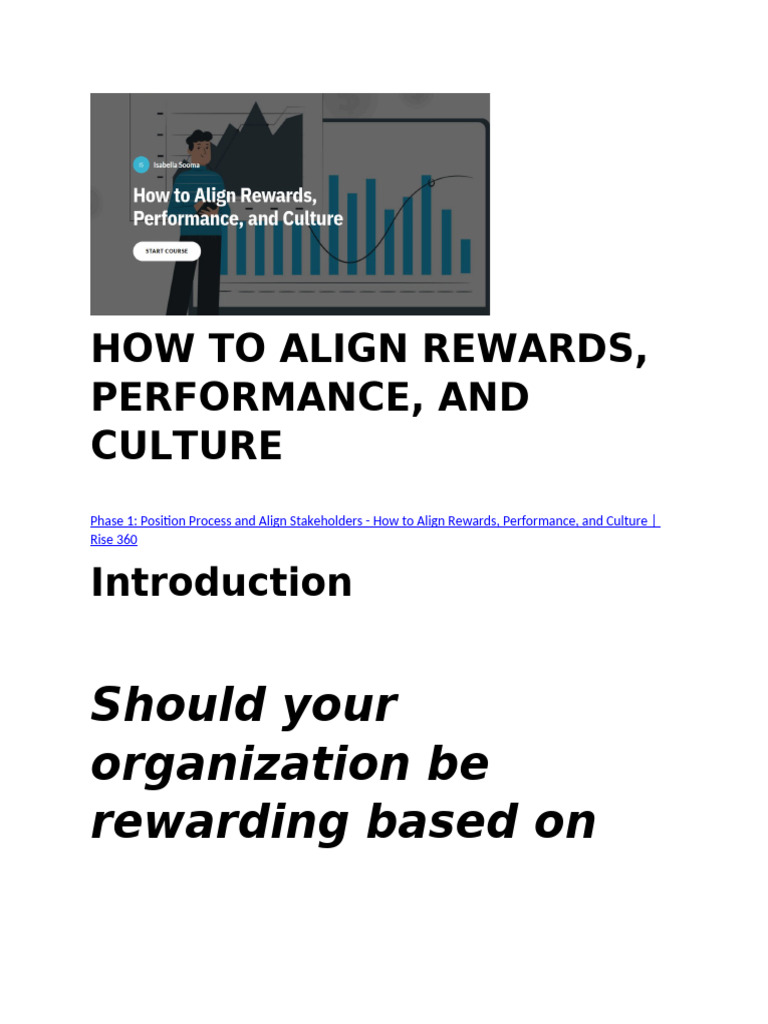 How To Align Rewards | PDF | Incentive | Organizational Culture