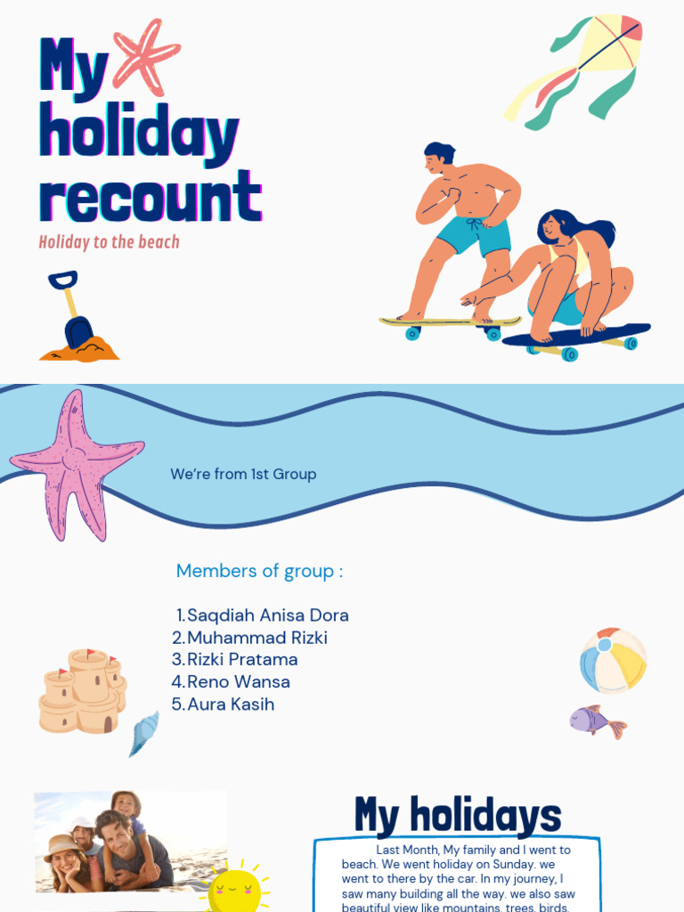 Colorful Interactive Illustrative Holiday Recount Presentation | PDF