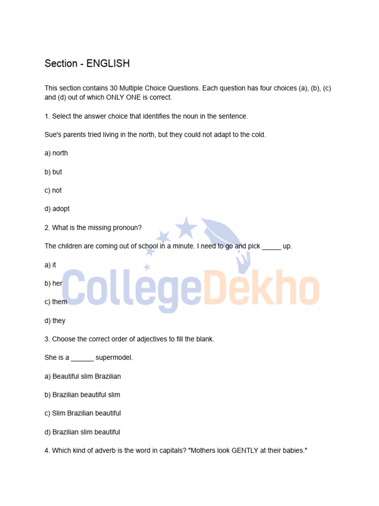 Lpunest Previous Years Question Papers 2 | PDF | Cell (Biology) | Adverb