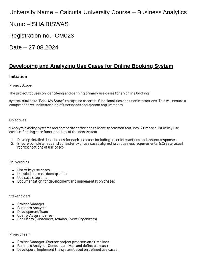 Use-cases project | PDF | Use Case | Analytics