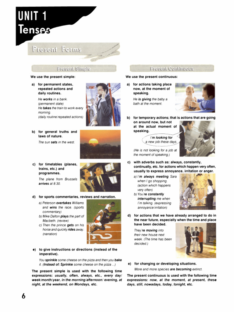 Grammarway-4-Unit 1 Tenses | PDF