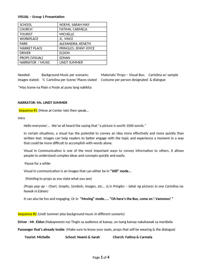 VISUAL - G1 | PDF | Communication