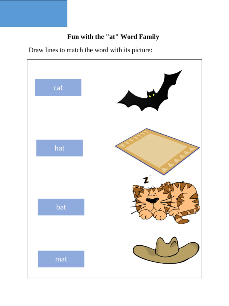 "At" Word Family Activities | PDF