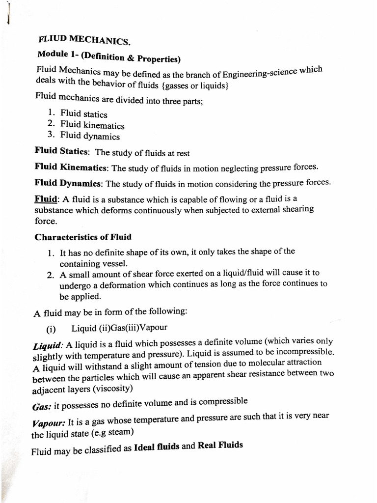 Fluid Mechanics Introduction ? | PDF