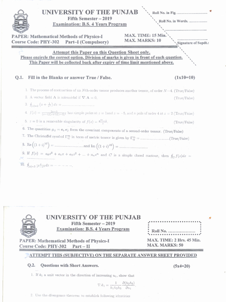 P2019_PHY-302 | PDF | Physical Phenomena | Applied And Interdisciplinary Physics