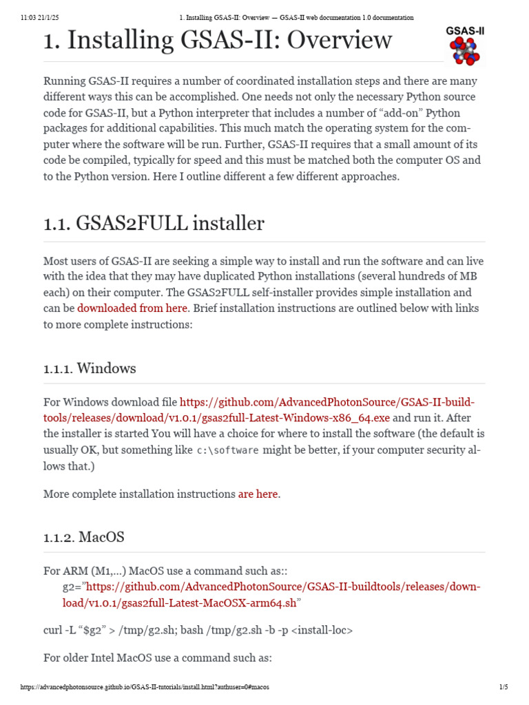 GSAS-II Installation Guide | PDF | Installation (Computer Programs) | Mac Os