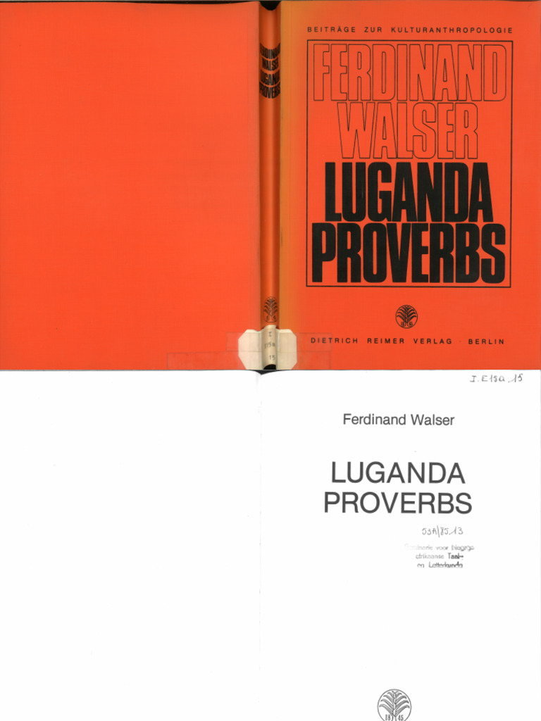 Walser 1982 (Luganda Proverbs) [Good Image] | PDF