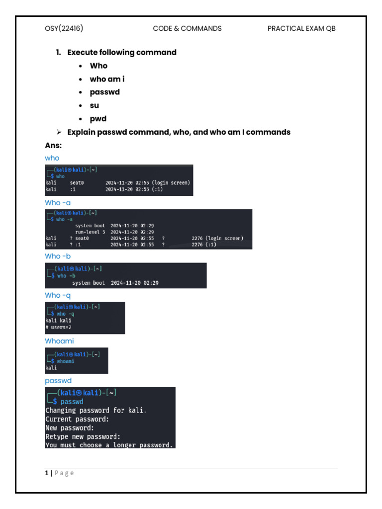 Osy Practical Exam Question Bank | PDF | Computer File | System Software Osy Practical Exam Question Bank | PDF | Computer File | System Software