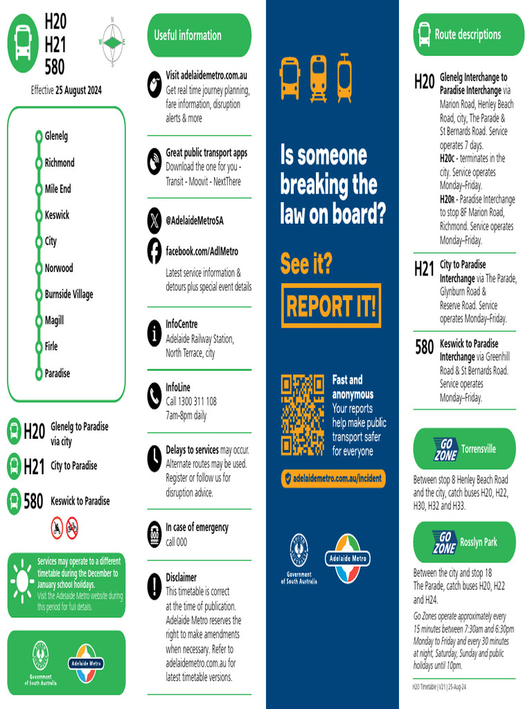 H20 Bus Route and Timetable Details | PDF | Public Transport | Transport