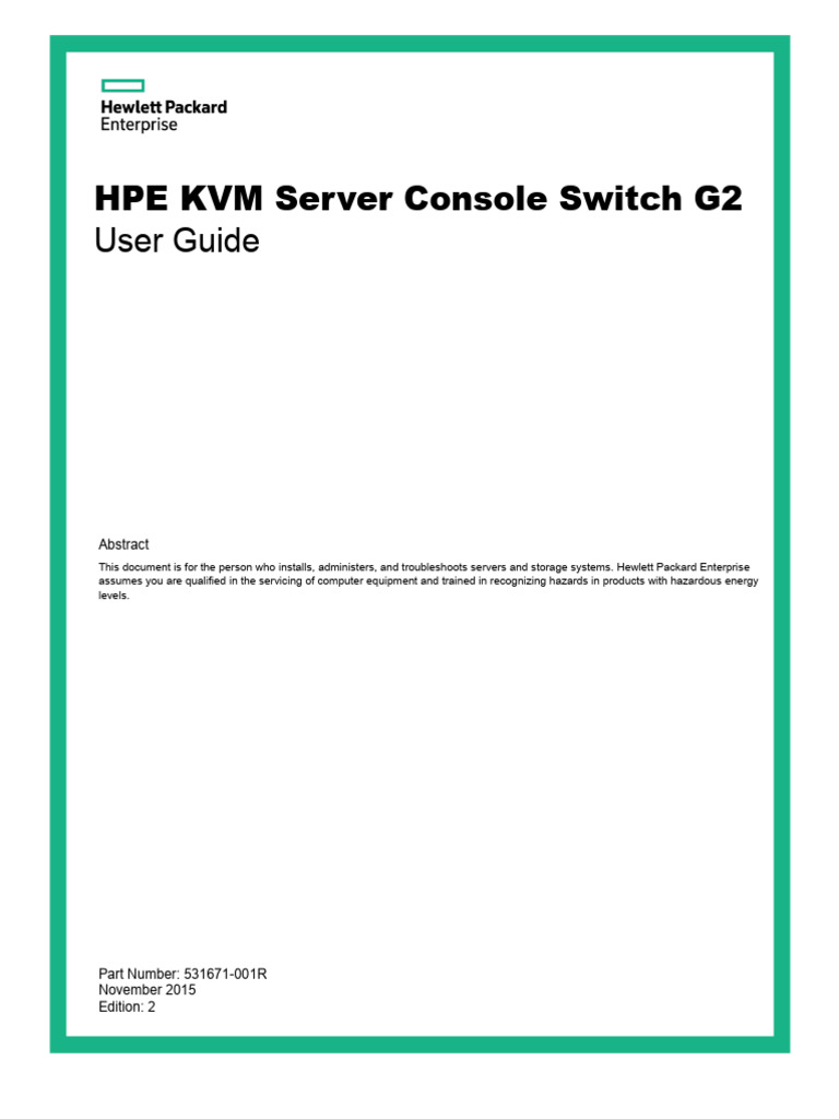 Hpe KVM Server Console Switch g2 User Guide | PDF | Command Line ...