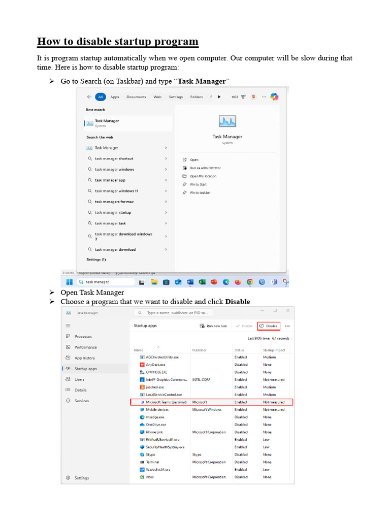 11. How to disable startup program | PDF