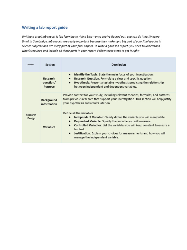 Writing A Lab Report Guide | PDF | Experiment | Uncertainty