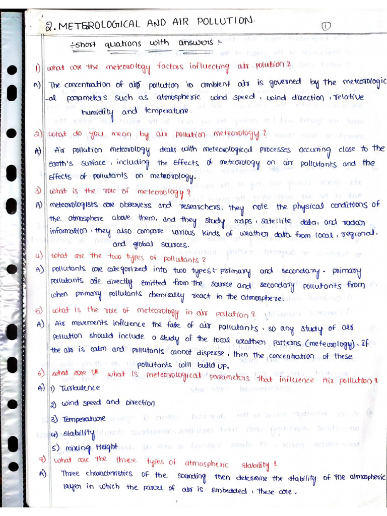 Air Pollution Unit-2 | PDF
