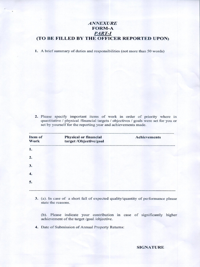 ACRs and APRs Proforma For Non Gazetted Officers - 626. | PDF