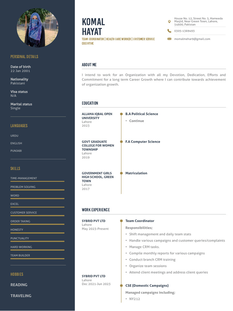 CV Komal Hayat | PDF | Health Care | Social Programs