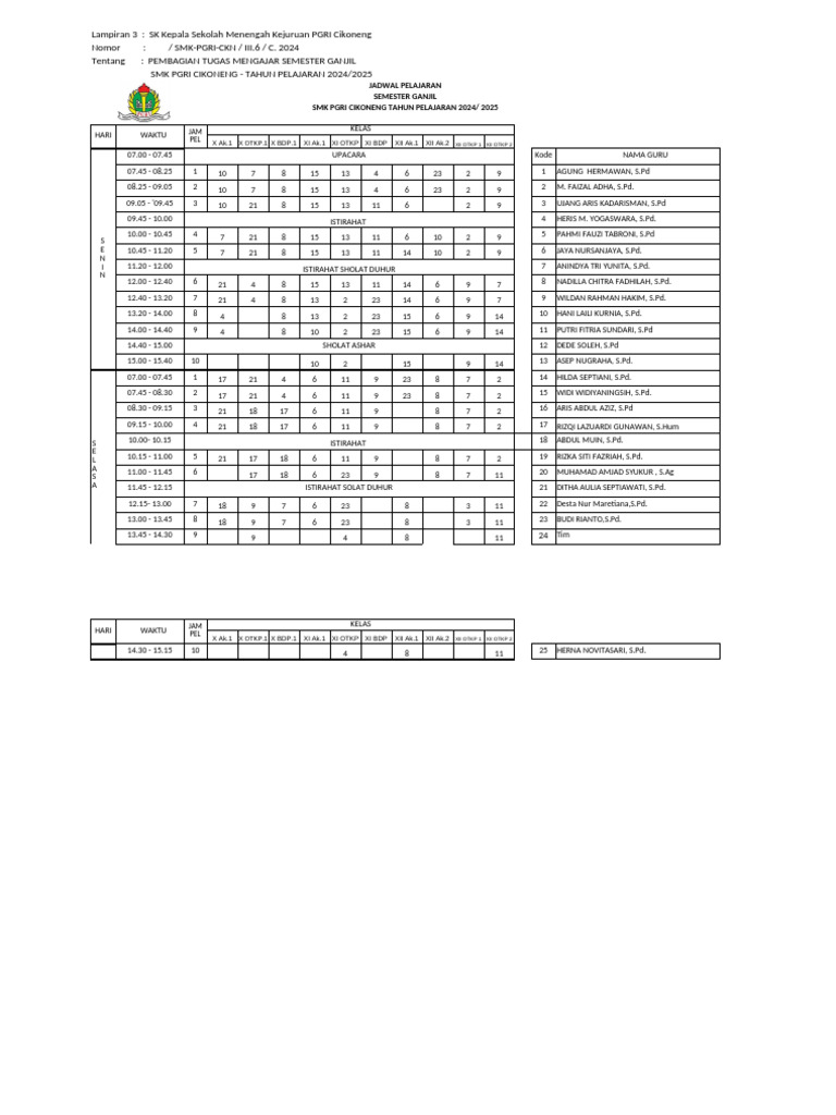 jadwal smt genap 24-25_fiks | PDF