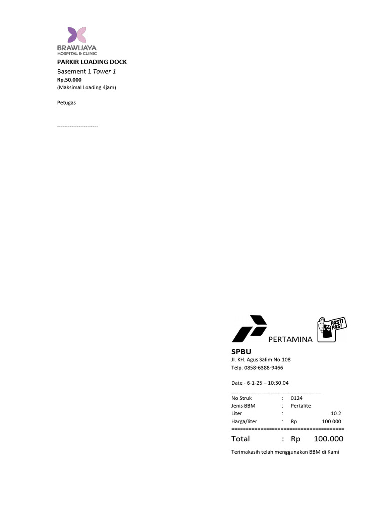 Struk BBM Hilang | PDF