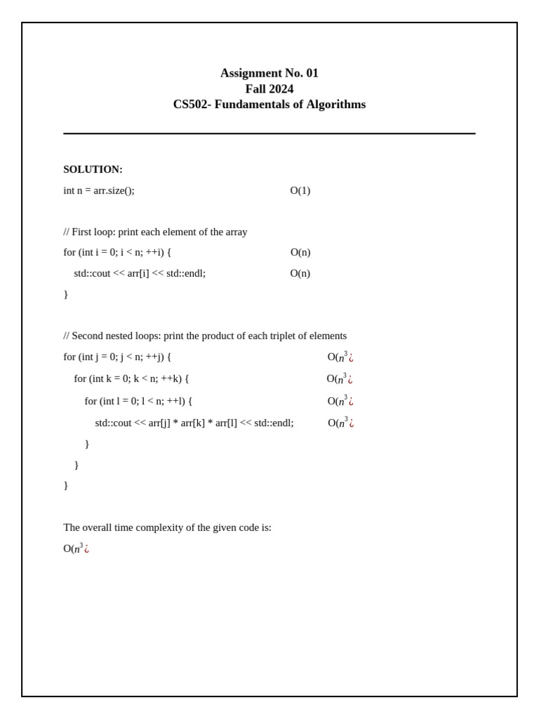 CS502 Algorithm Assignment Solution | PDF