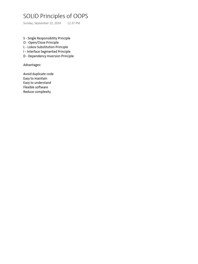 SOLID Principles of OOPS | PDF | Inheritance (Object Oriented ... SOLID Principles of OOPS | PDF | Inheritance (Object Oriented ...