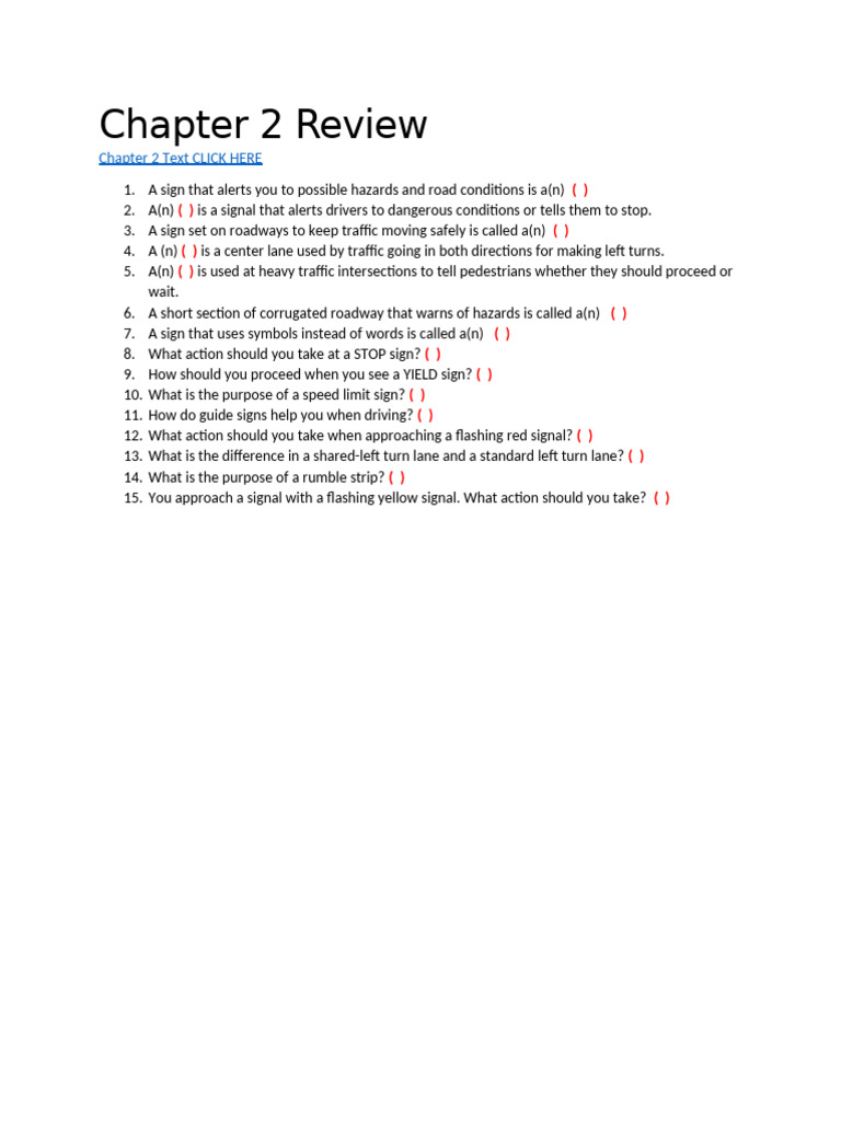 5 Chapter 2 Review | PDF