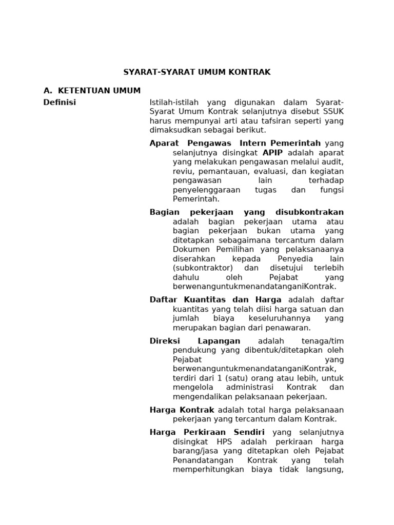 Syarat Umum Kontrak Konstruksi | PDF