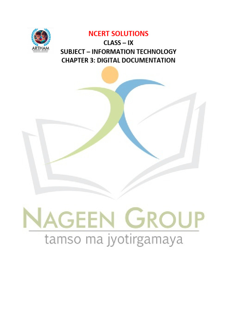 Class - Ix Information Technology Ncert Solutions Chapter - 3 | PDF ...