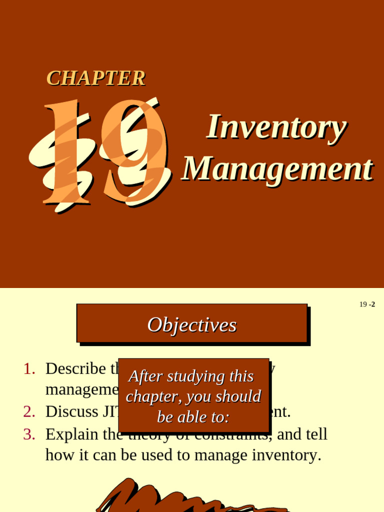 Ch19 Inventory Management (1) | PDF | Lean Manufacturing | Inventory