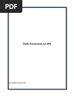 Public Procurement Act 2006 Overview | PDF | Procurement | Evaluation