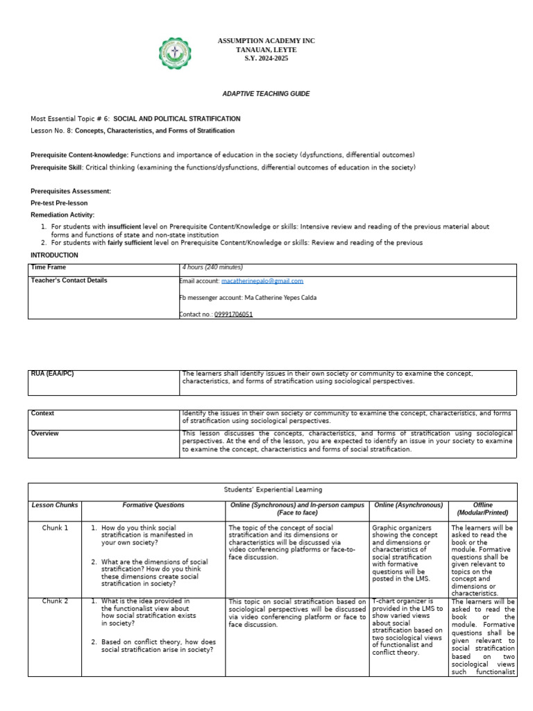 Atg Met 6 Lesson 8 Ucsp | PDF | Social Stratification | Sociology