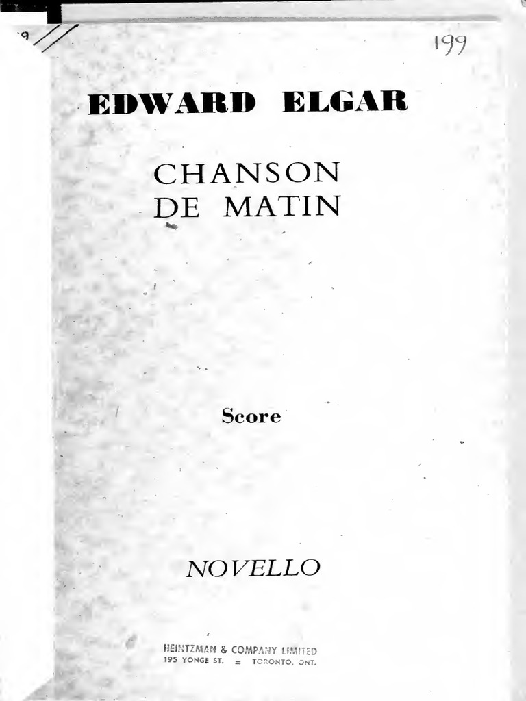 Elgar - Chanson de Matin FS | PDF