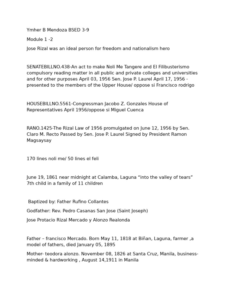 Rizal Module | PDF | Philippines