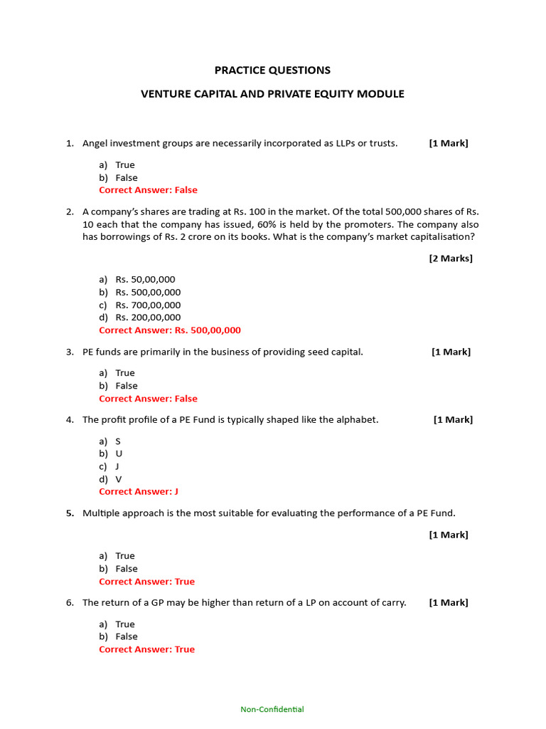 Venture Capital and Private Equity Module - MQP | PDF | Valuation ...