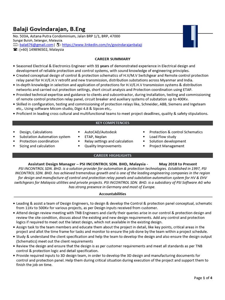 3. RESUME | PDF | Electrical Substation | Electrical Engineering