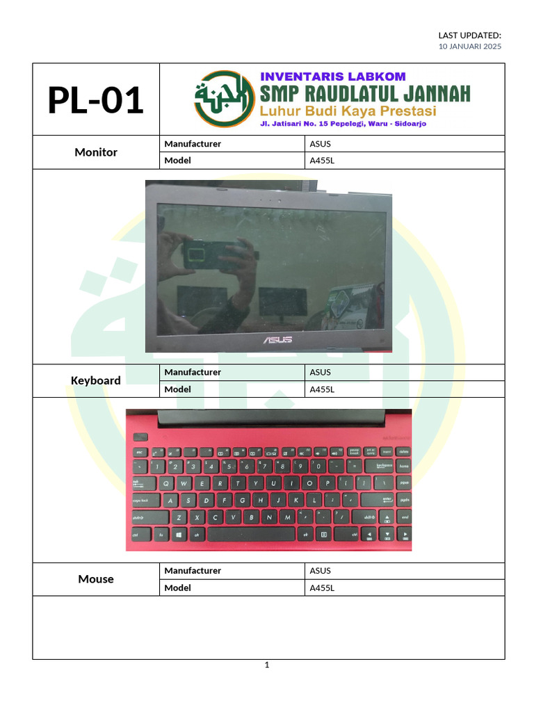 Inventory Labkom Laptop 01 | PDF | Laptop | Solid State Drive